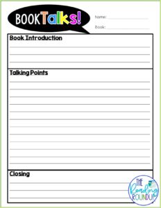 A Free Book Talk Template For More Engaged Readers! | The Reading Roundup